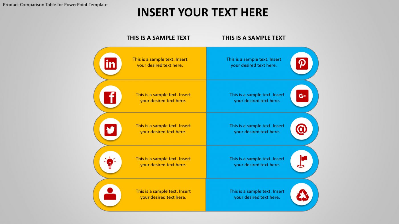 PowerPoint Comparison Table Template