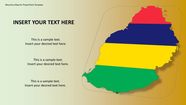 Mauritius Map for PowerPoint Template: 100% Editable PPTx