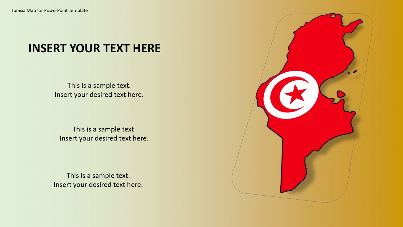 Tunisia Map for PowerPoint Template: 100% Editable PPTx