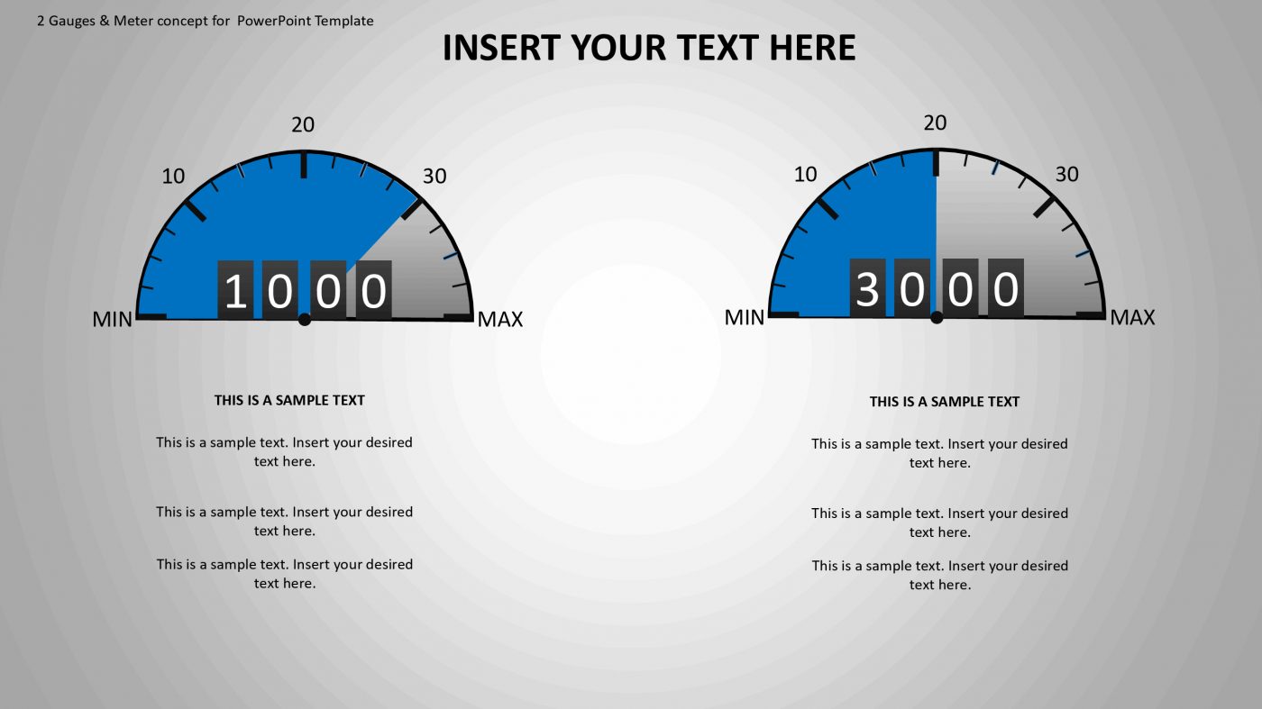 2 Steps Gauges & Meter concept for PowerPoint Template - Slidevilla 2 Steps Gauges & Meter concept for PowerPoint Template - Slidevilla