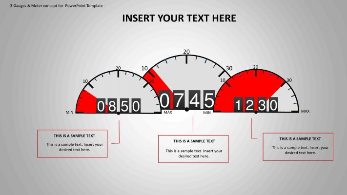 3 Steps Gauges & Meter concept for PowerPoint Template - Slidevilla