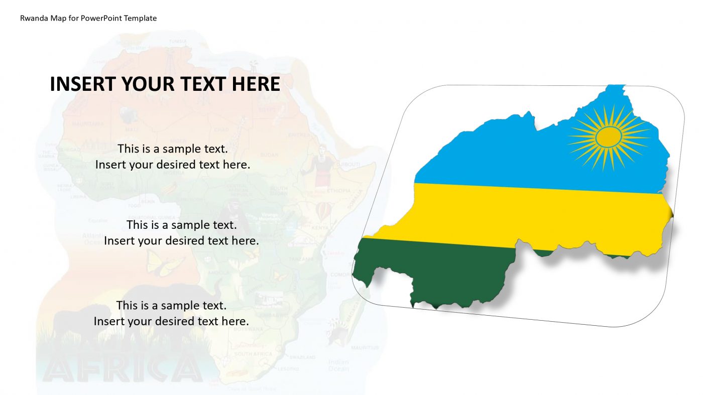Rwanda Map for PowerPoint Template: 100% Editable PPTx