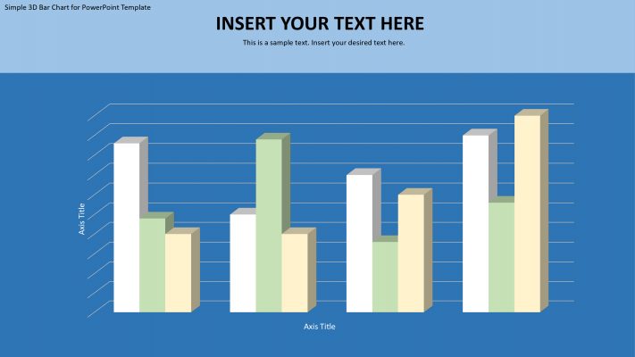 Simple 3D Bar Chart for PowerPoint Template: 100% Editable PPTx