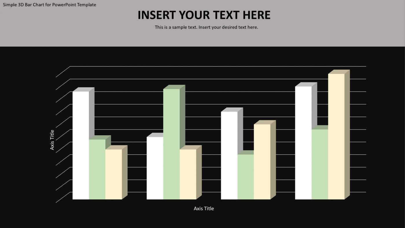 Simple 3D Bar Chart for PowerPoint Template: 100% Editable PPTx