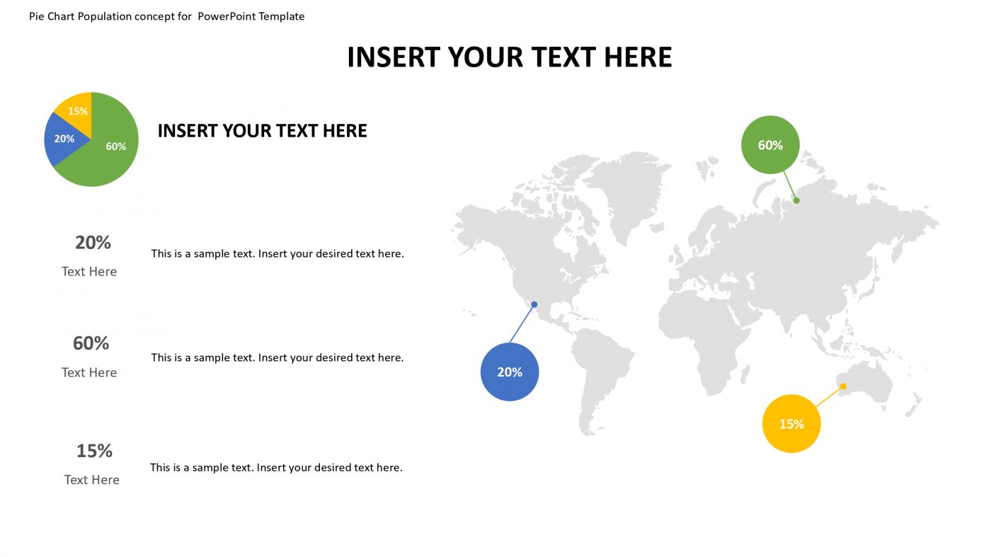 Pie Chart Population concept for PowerPoint Template: 100% Editable PPTx
