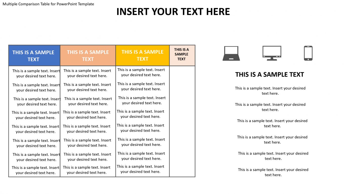 Multiple Comparison Table for PowerPoint Template - Slidevilla