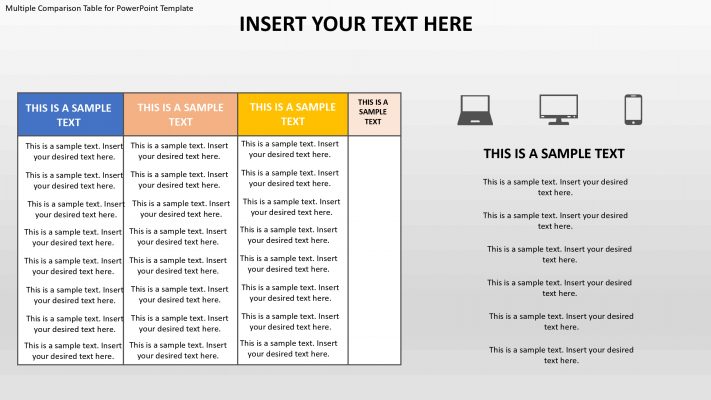 Multiple Comparison Table for PowerPoint Template - Slidevilla