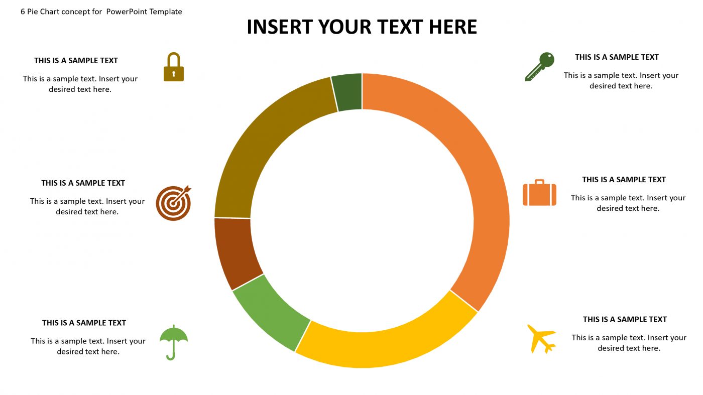 6 Step Circular Design for PowerPoint Template: 100% Editable PPTx