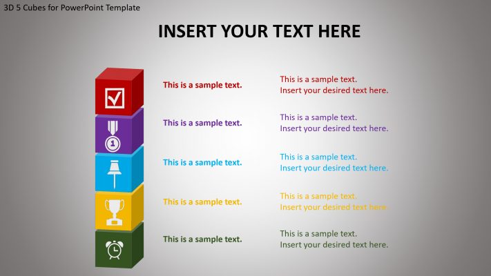 3D 5 Cubes for PowerPoint Template - Slidevilla