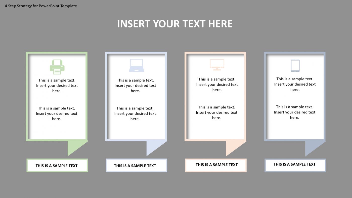 4 Step Strategy for PowerPoint Template: 100% Editable PPTx
