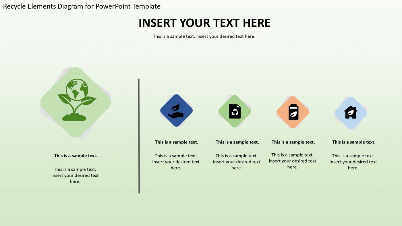 Recycle Elements Diagram for PowerPoint Template: 100% Editable PPTx