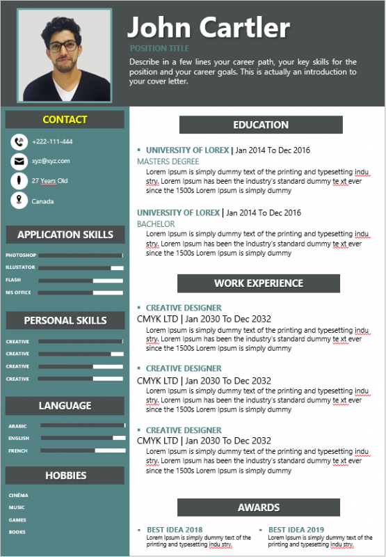 Creative Resume Slide Template for PowerPoint - Slidevilla
