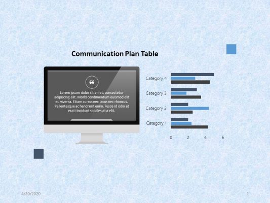 Communication Plan Table Slide Template for Powerpoint