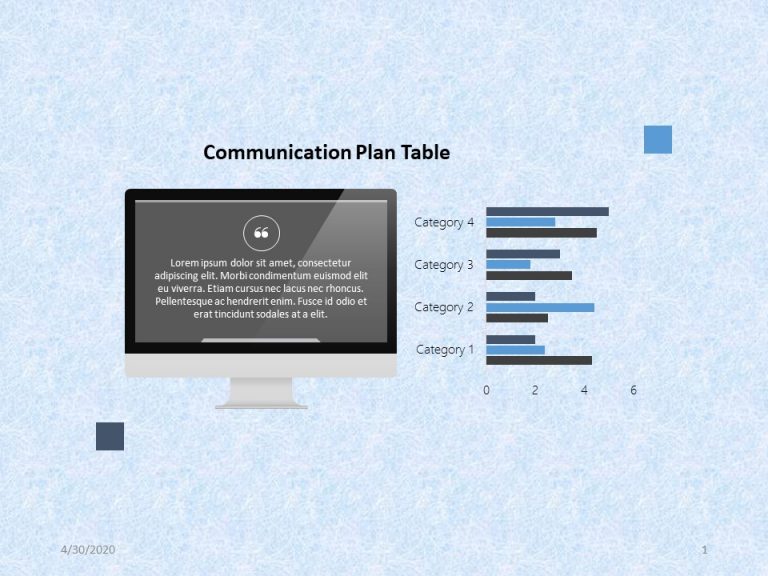 Communication Plan Table Slide Template for Powerpoint