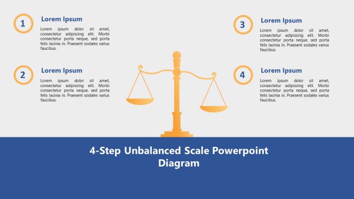 4-Step Unbalanced Scale Powerpoint Diagram Slide