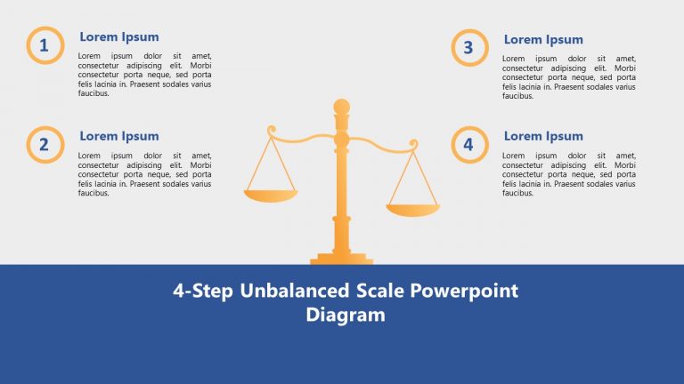 4-Step Unbalanced Scale Powerpoint Diagram Slide