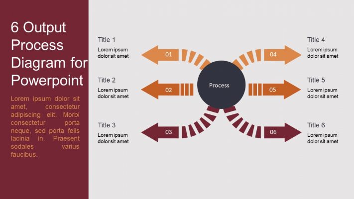 6 Output Process Diagram for Powerpoint Slide Template