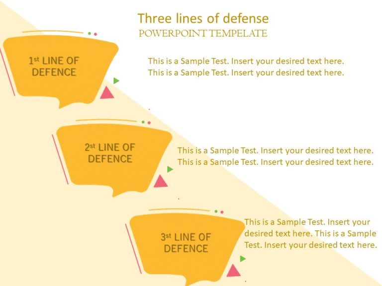 Three Lines of Defense PowerPoint Template Slide - Slidevilla