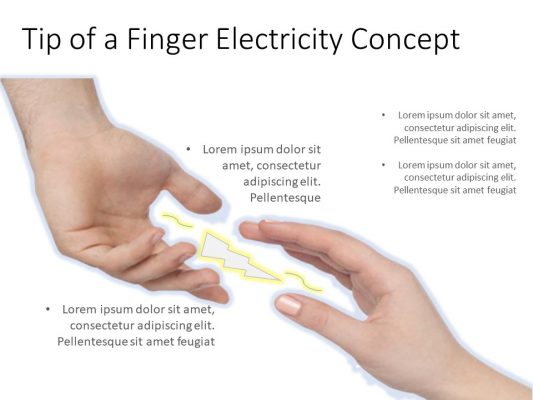 Tip of a Finger Electricity Concept PowerPoint Template