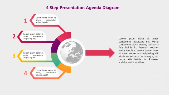 4 Step Presentation Agenda Diagram for PowerPoint Slide