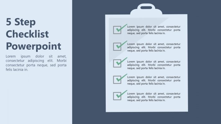 5 Step Check List PowerPoint Template Slide