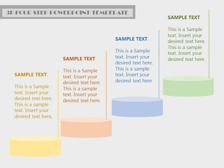 3D Four Step Powerpoint Template
