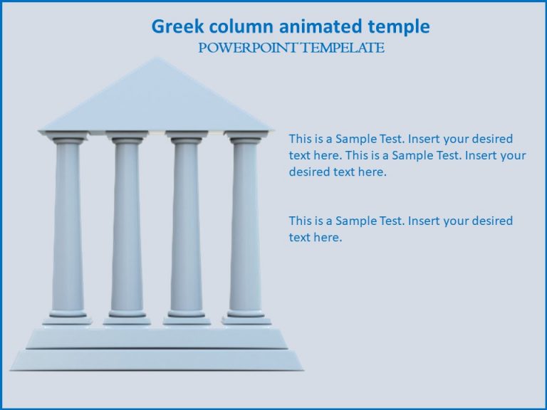 4 Columns Animated Greek Temple 3D PowerPoint Template Slide - Slidevilla