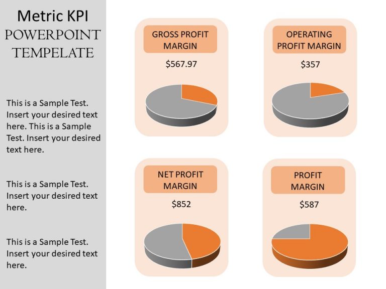 Metric KPI PowerPoint Template Slide - Slidevilla