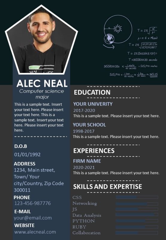 Computer Science Major Resume Template PPT - Slidevilla