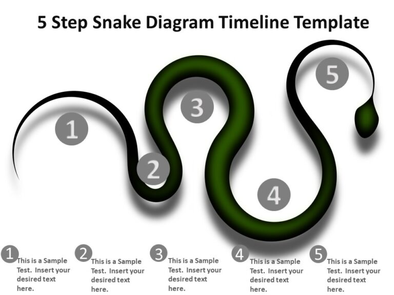5 Step Snake Diagram Timeline Template Slide - Slidevilla