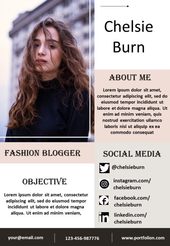 Professional Blogger Two Page Resume - Slidevilla