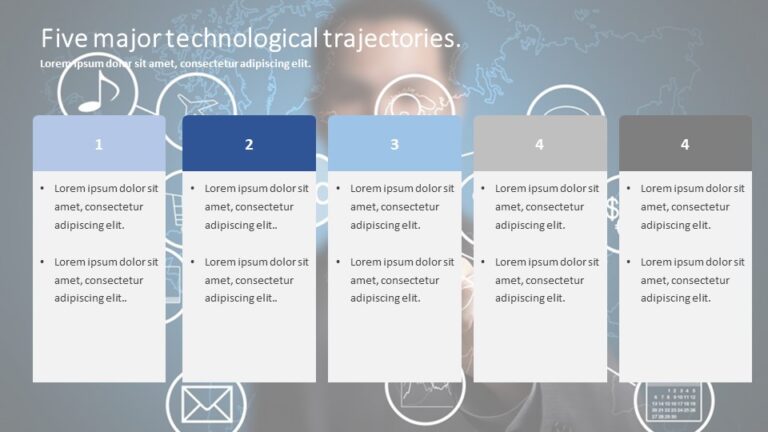 Five Major Technological Trajectories PowerPoint Template - Slidevilla